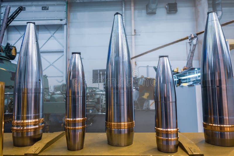 A Shell for a Self-propelled Artillery Installation. Shiny Polished ...