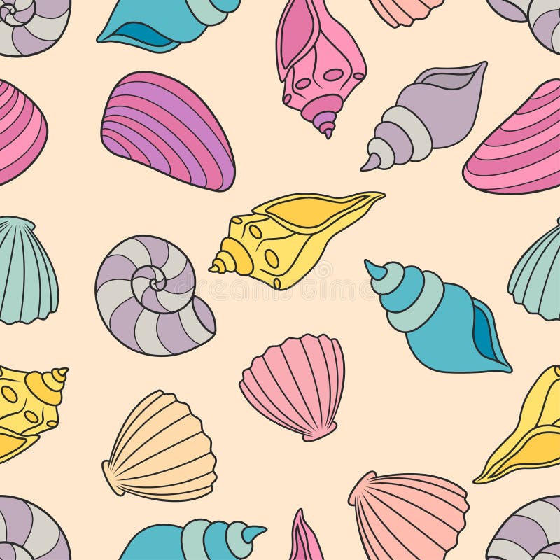 Shell set stock illustration. Illustration of detail - 73997616