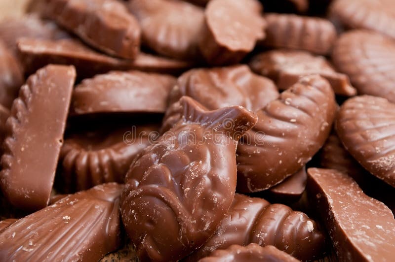 Shell-shaped Chocolates Pralines Assortment Texture Stock Photo - Image ...