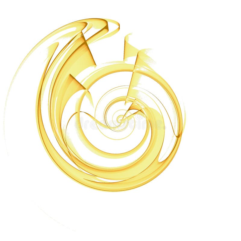 Shell Spiral Design in Yellow Stock Illustration - Illustration of ...