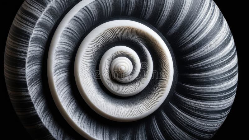 Nautilus Shell on Black Background, Computer Generated Abstract ...