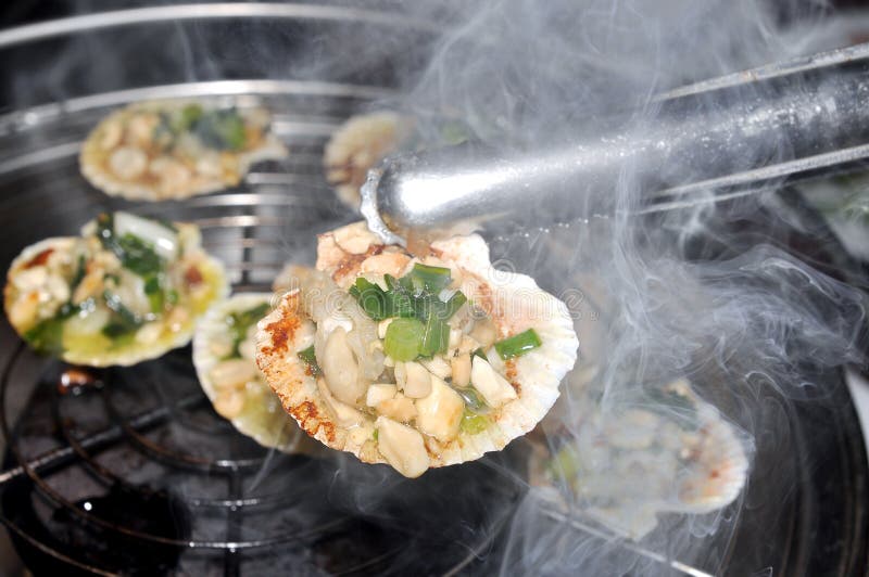 Shell steaks stock image. Image of meat, grill, ocean - 55583133