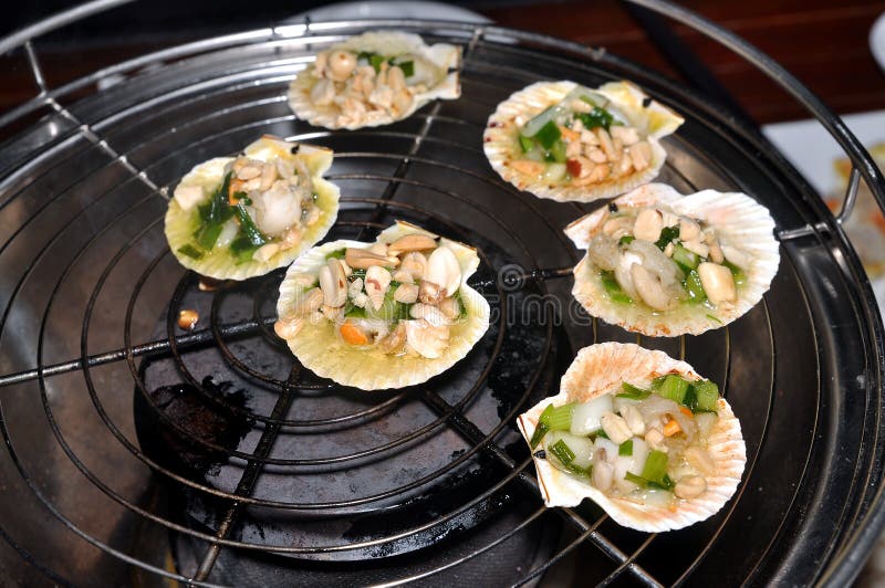 Shell steaks stock image. Image of mussel, meat, barbecue - 55583259