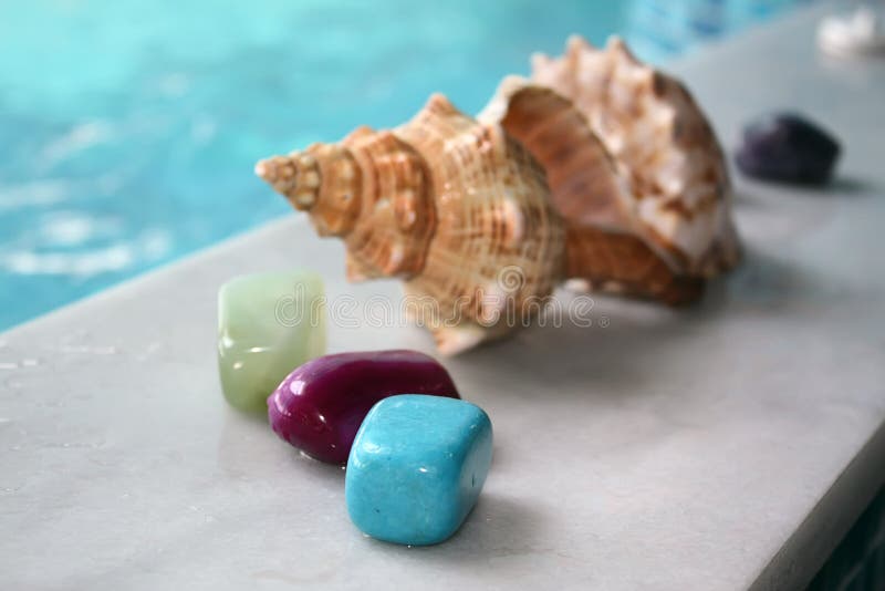 Shell and stones stock image. Image of black, pearl, green - 16043351