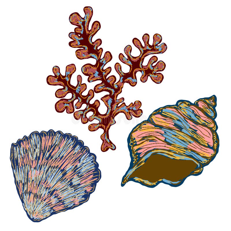 Marine World, Texture Pencil Marker Strokes. Vector Element Stock ...