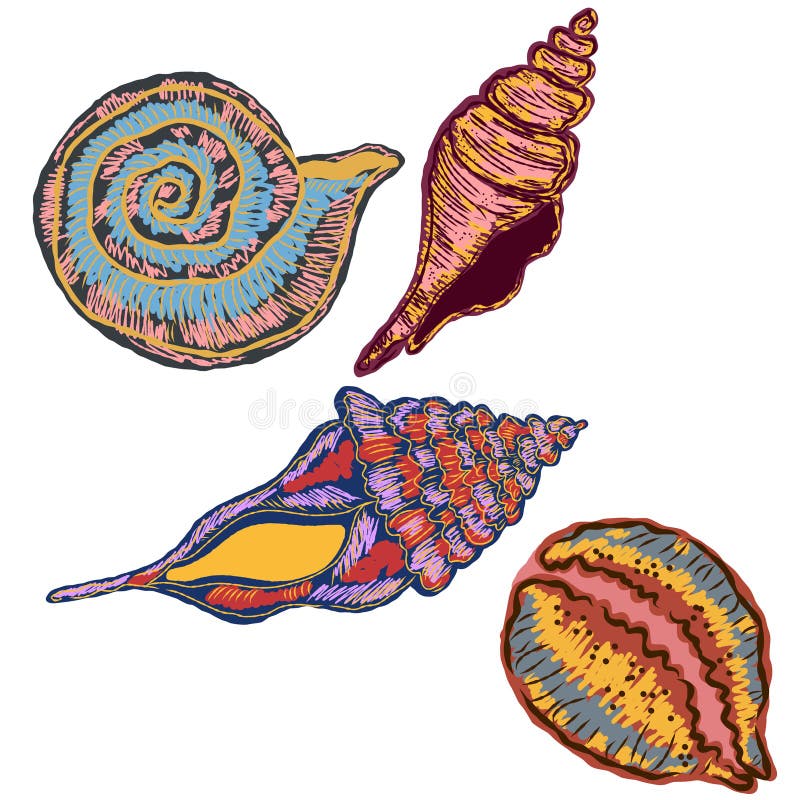 Marine World, Texture Pencil Marker Strokes. Vector Element Stock ...