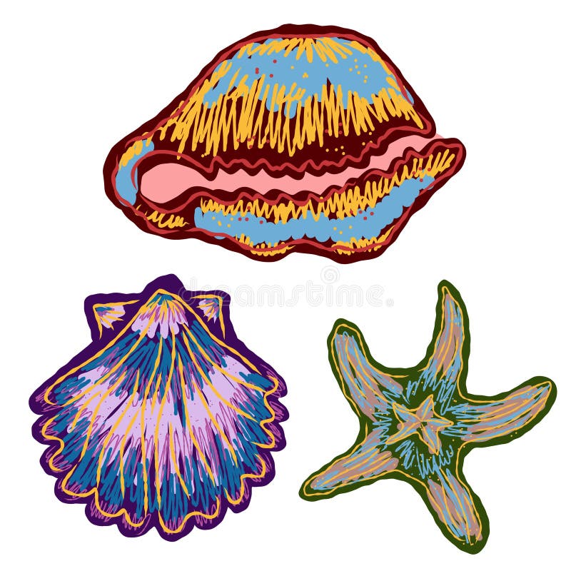 Marine World, Texture Pencil Marker Strokes. Vector Element Stock ...