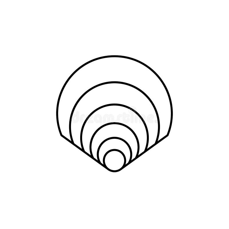Shell Symbol - Line Icon for Your Design Stock Vector - Illustration of ...