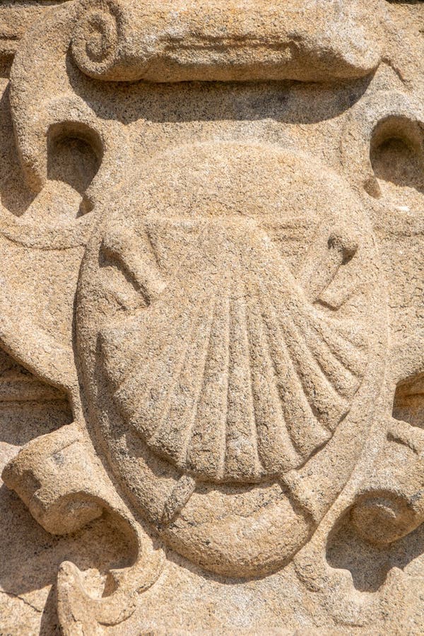 Shell Symbol of Saint James Way at Santiago De Compostela Stock Photo ...