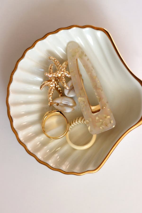 Shell Trinket and Accessories Stock Photo - Image of design, ceramic ...