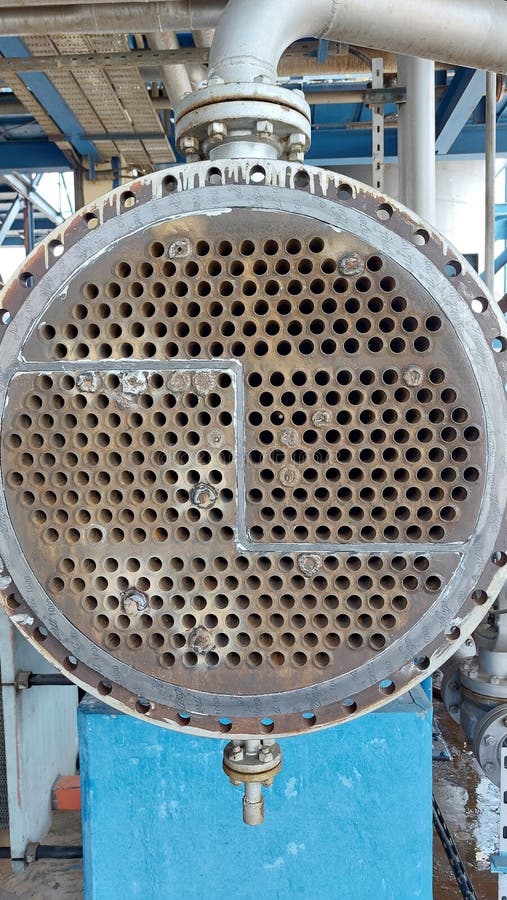 Shell and Tube Heat Exchanger Leakage Treatment Stock Photo - Image of ...