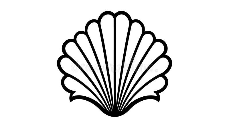 Shell Vector Icon. Simple Flat Symbol on White Background Stock Vector ...