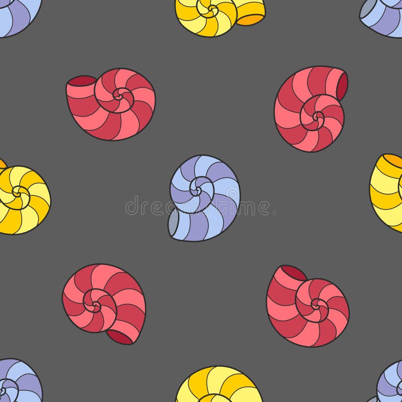 Shell. Vector Seamless Pattern Stock Vector - Illustration of cloth ...