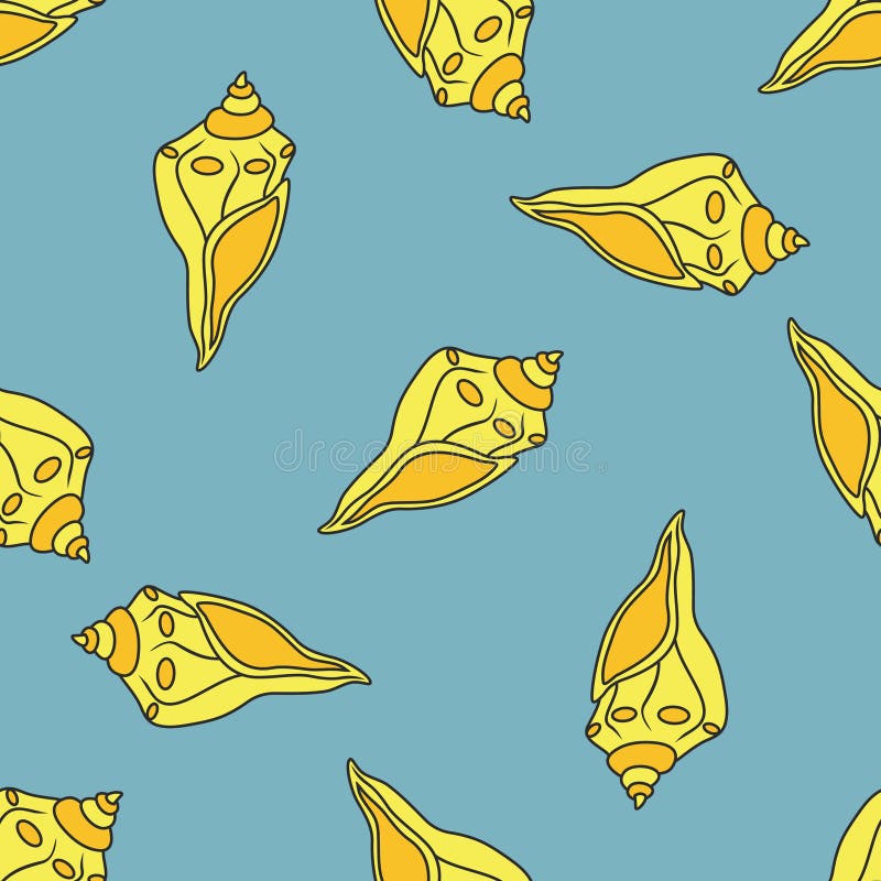 Shell. Vector Seamless Pattern Stock Vector - Illustration of cover ...