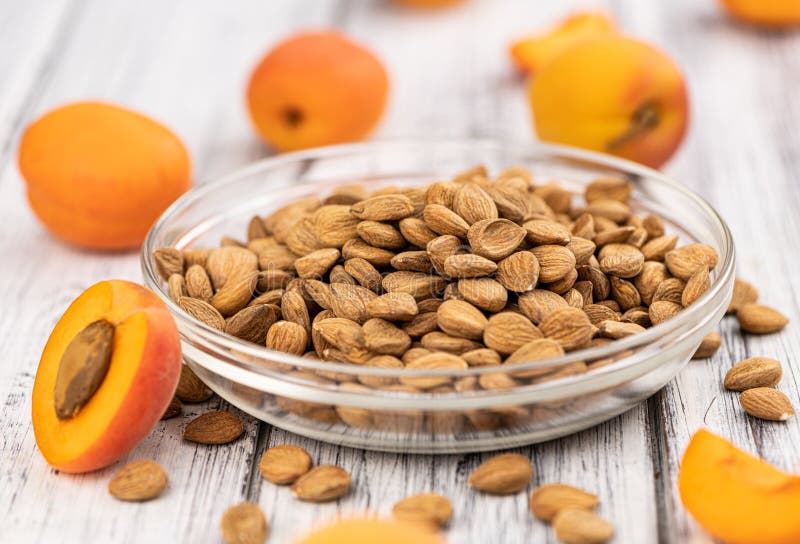 Shelled Apricot Kernels Close Up Shot; Selective Focus Stock Photo ...