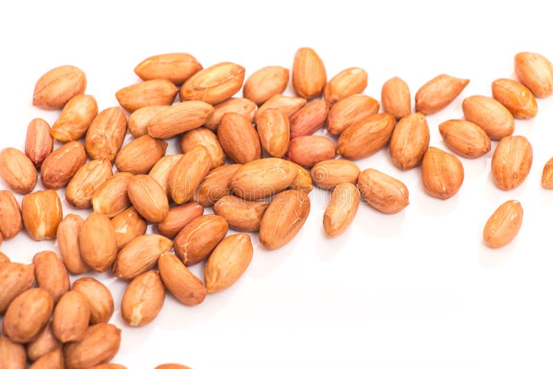 Shelled Peanuts on Yellow Background Stock Photo - Image of closeup ...