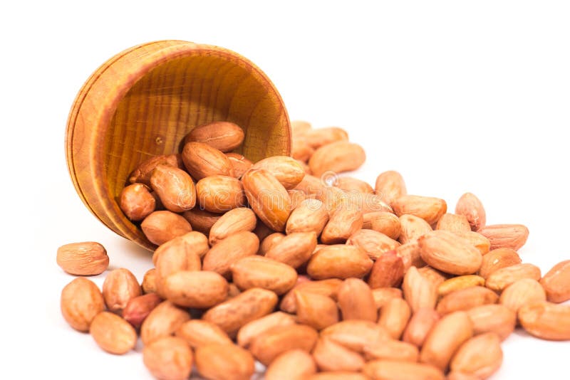 Shelled Peanuts on Yellow Background Stock Photo - Image of closeup ...