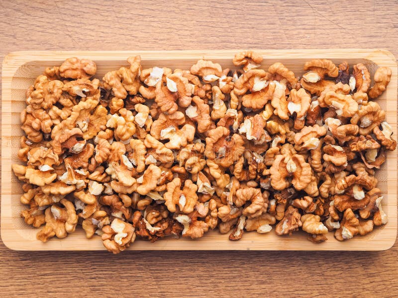 Shelled Walnuts in Close-up Stock Photo - Image of tray, close: 142697374