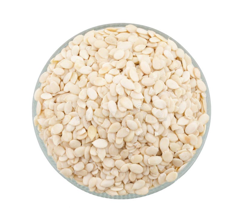 Shelled White Melon Seeds on White Background Stock Photo - Image of ...