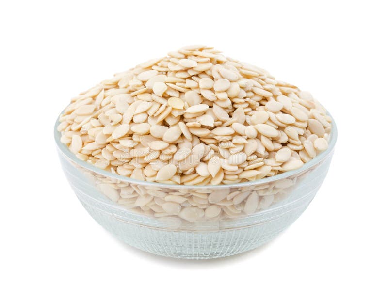 Shelled White Melon Seeds on White Background Stock Photo - Image of ...