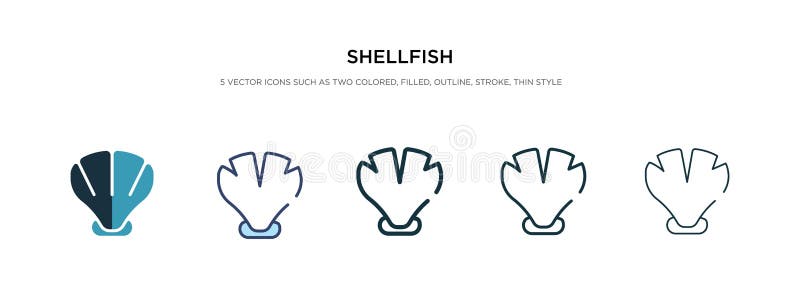 Shellfish Icon in Different Style Vector Illustration. Two Colored and ...