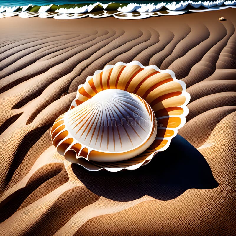 Shells on the Beach, AI-generatet Stock Illustration - Illustration of ...