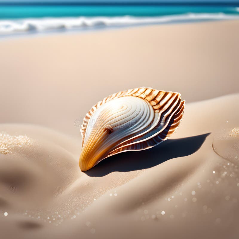 Shells on the Beach, AI-generatet Stock Illustration - Illustration of ...