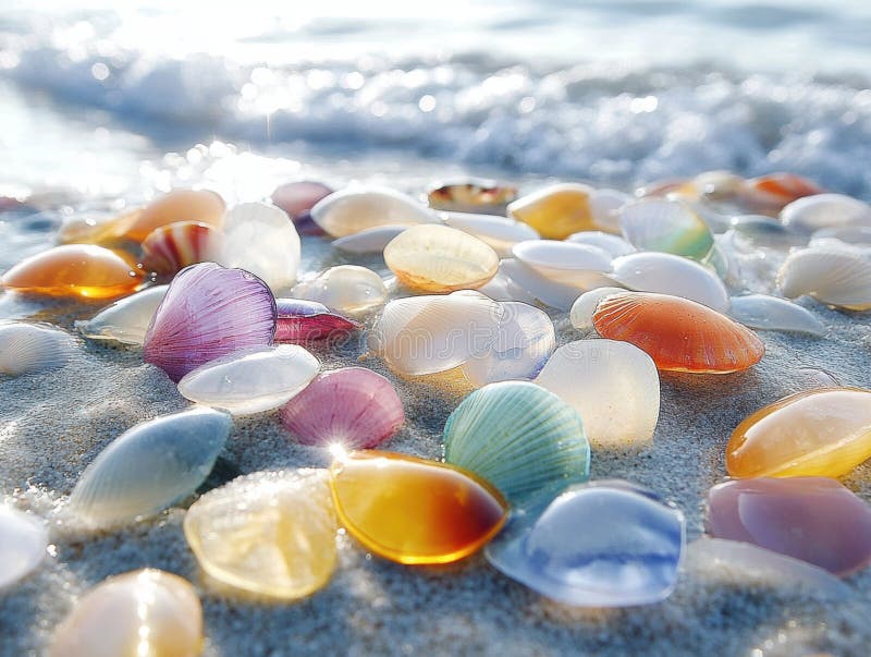 The Shells Come in Various Shapes and Sizes, Creating a Vibrant Stock ...