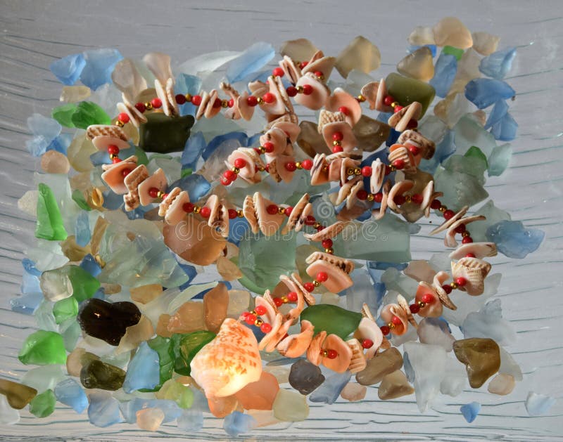 Shells between crystals stock image. Image of illuminated - 81280991