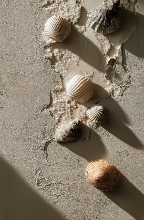 Shells Illuminated by Sunlight in a Cozy Indoor Corner Near the Wall ...