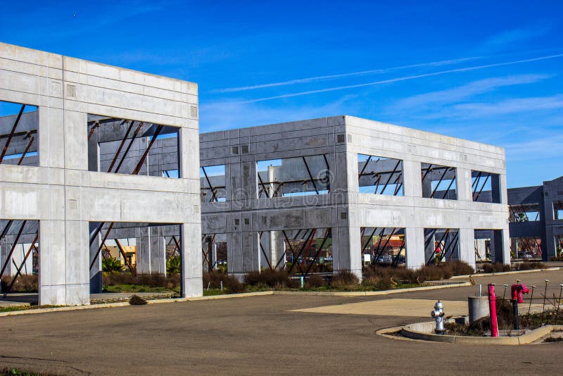 Shells of Office Building Not Completed Stock Image - Image of metal ...