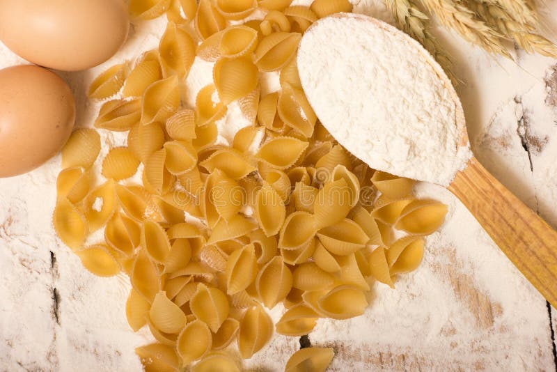 Shells pasta stock image. Image of macaroni, meal, eggs - 61845685
