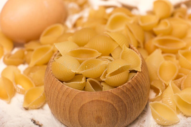 Shells pasta stock photo. Image of close, eggs, cook - 61845736