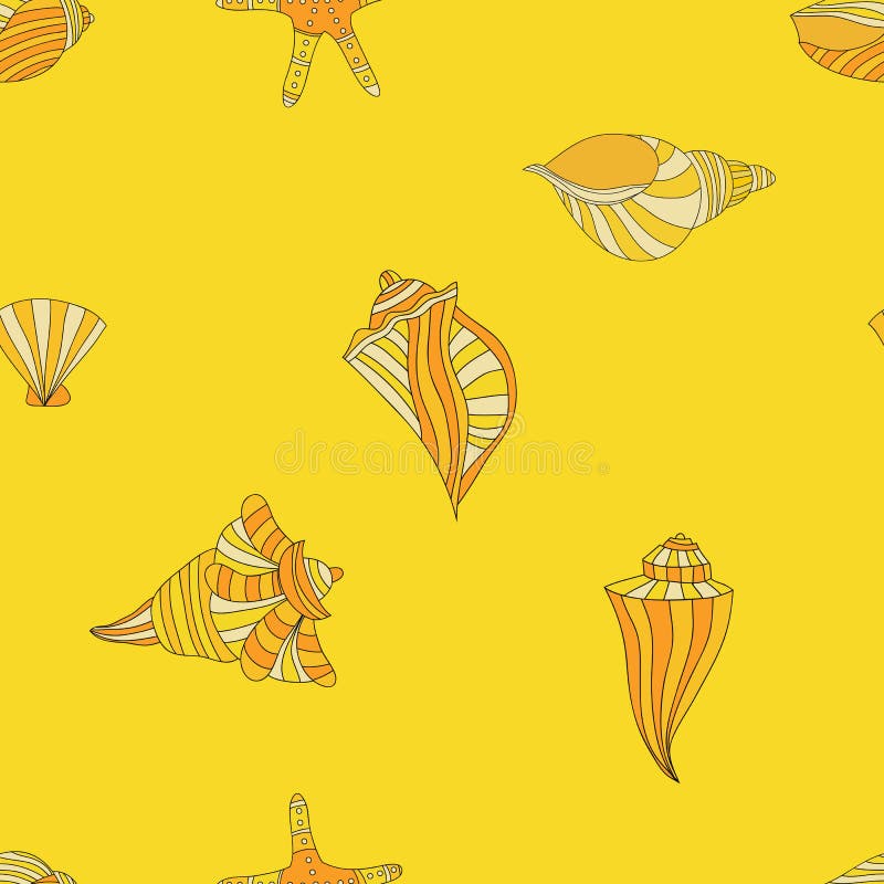 Shells pattern stock vector. Illustration of beach, snail - 66523974
