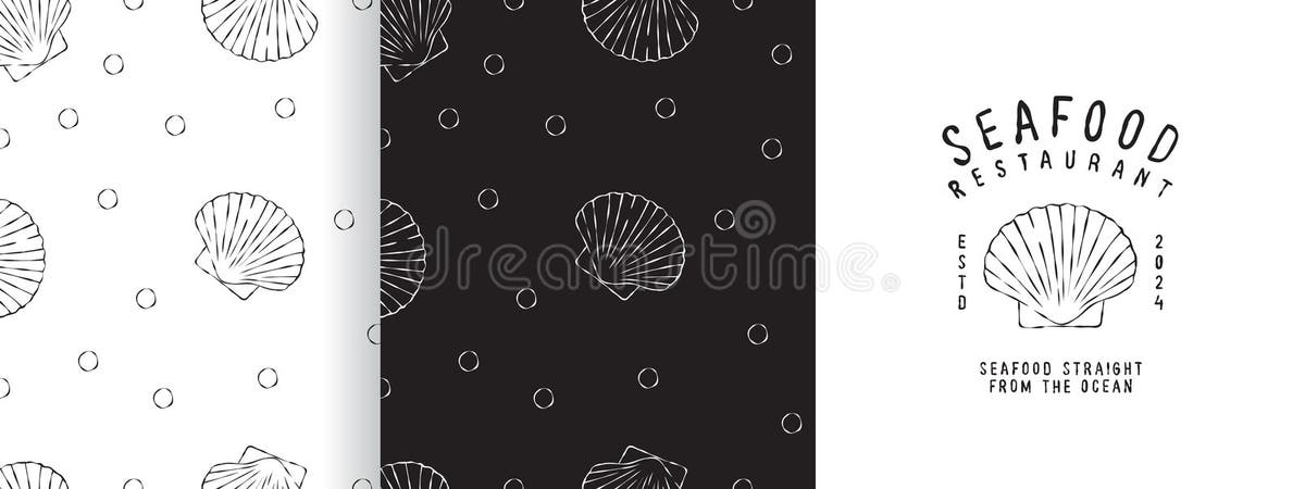 Black White Shells Patterns Stock Illustrations – 426 Black White ...