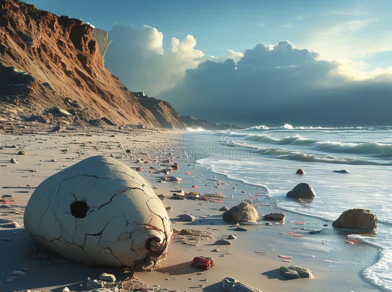 Shells on the Sand of the Azov Sea in the Summer in Russia Against the ...