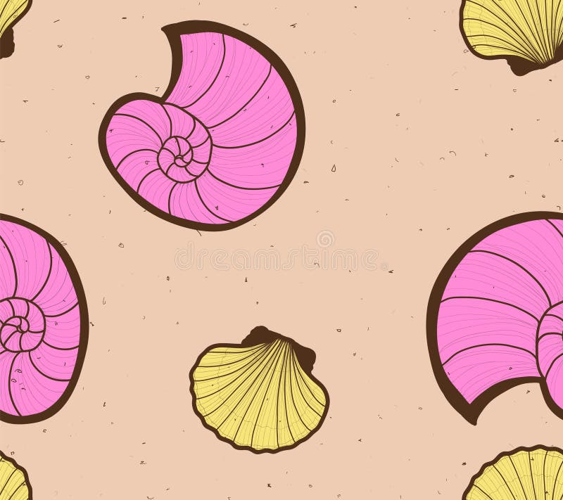 Shells seamless background stock vector. Illustration of natural - 65884423