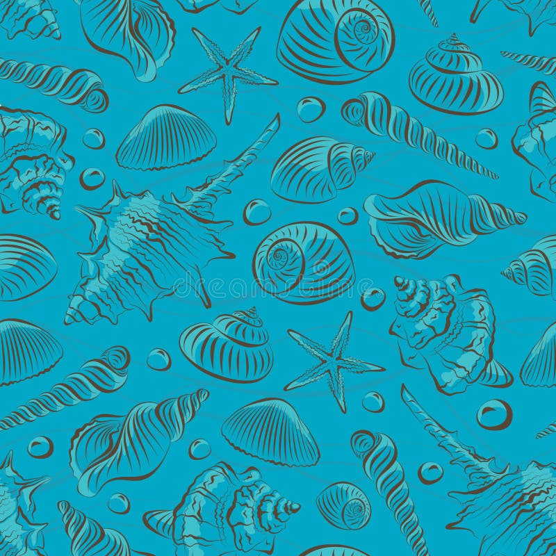 Shells seamless pattern stock vector. Illustration of cockleshells ...