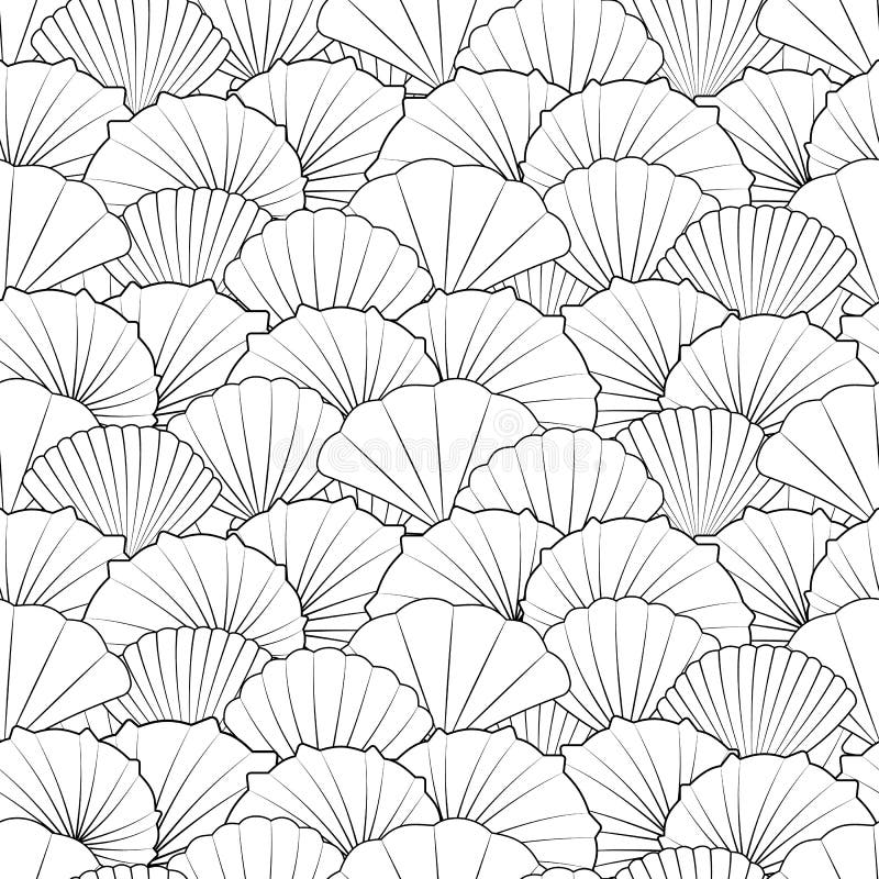 Shells seamless pattern stock vector. Illustration of engraving - 70818328