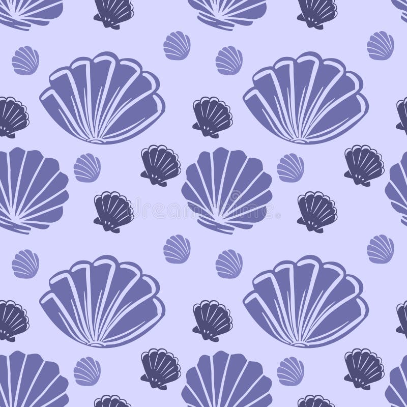 Shells Seamless Pattern stock vector. Illustration of sketch - 217799654