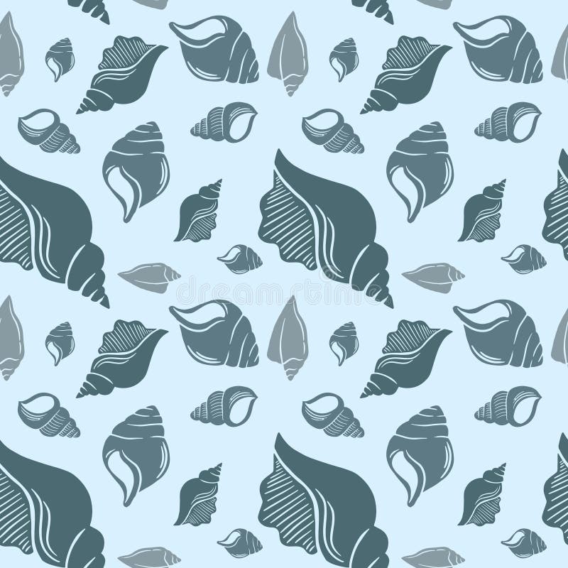 Shells Seamless Pattern stock vector. Illustration of sketch - 217799918