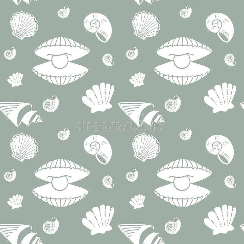 Shells Seamless Pattern stock vector. Illustration of vacation - 217800179