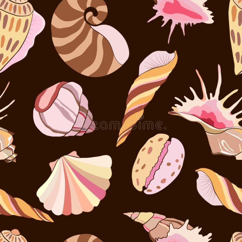 1143 Shells, Seamless Sea Shell Pattern, Ornament for Wallpaper and ...