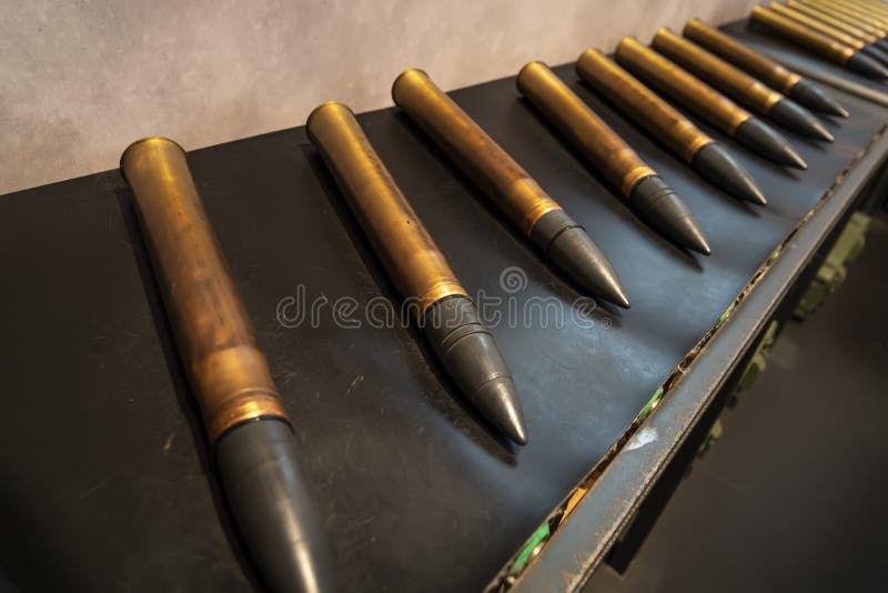 Military Industry. Shells for the Tank on the Conveyor Stock Image ...