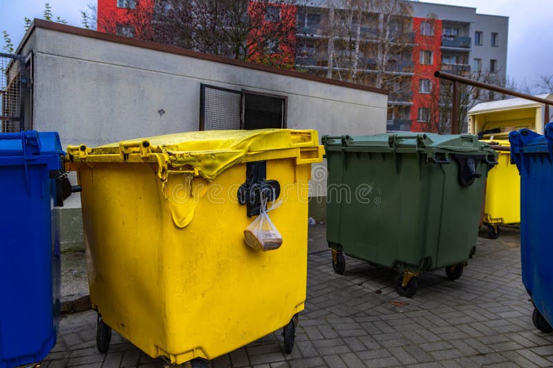 A Shelter and Garbage Bins Set on Fire Stock Image - Image of danger ...