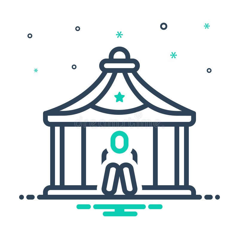 Mix Icon for Shelter, Refuge and Tent Stock Illustration - Illustration ...