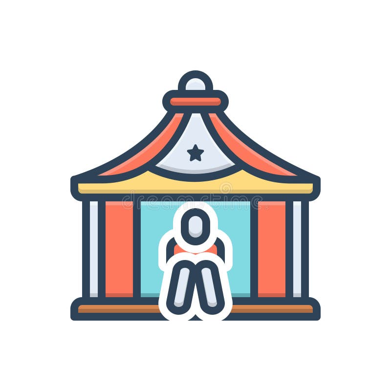 Color Illustration Icon for Shelter, Refuge and Tent Stock Vector ...