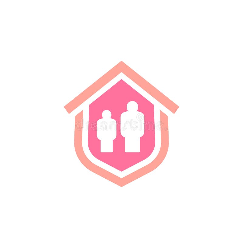 Shelter Logo, Safe House Vector Icon on White Stock Illustration ...