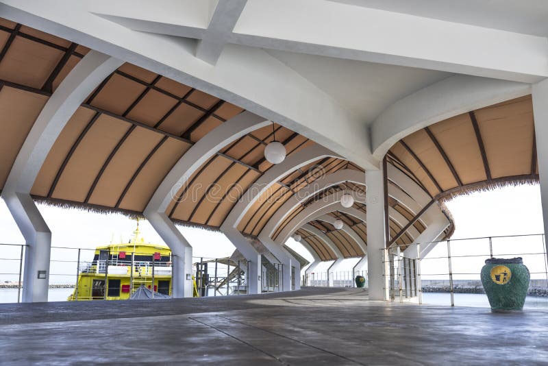 Sheltered Jetty Walkway stock image. Image of railing - 41334431