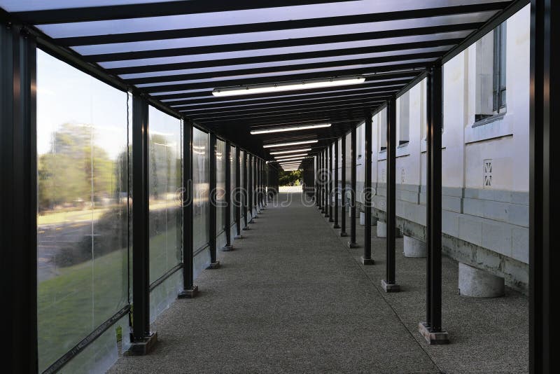 Sheltered Walkway stock photo. Image of walkway, plant - 35961988